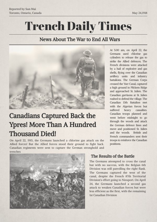 World War 1 Newspaper project by Sun Mai - Flipsnack