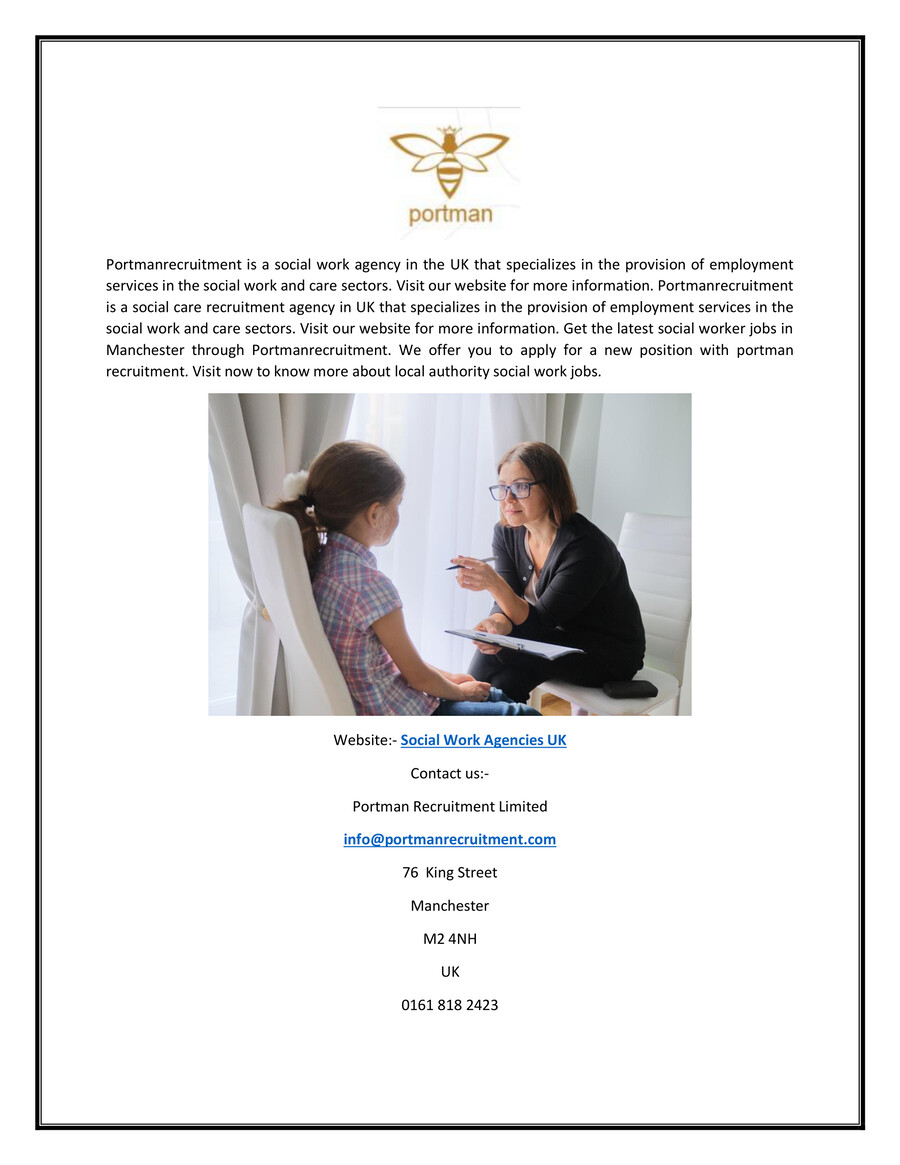Social Work Agencies in UK Portmanrecruitment.com by Portman... - Flipsnack