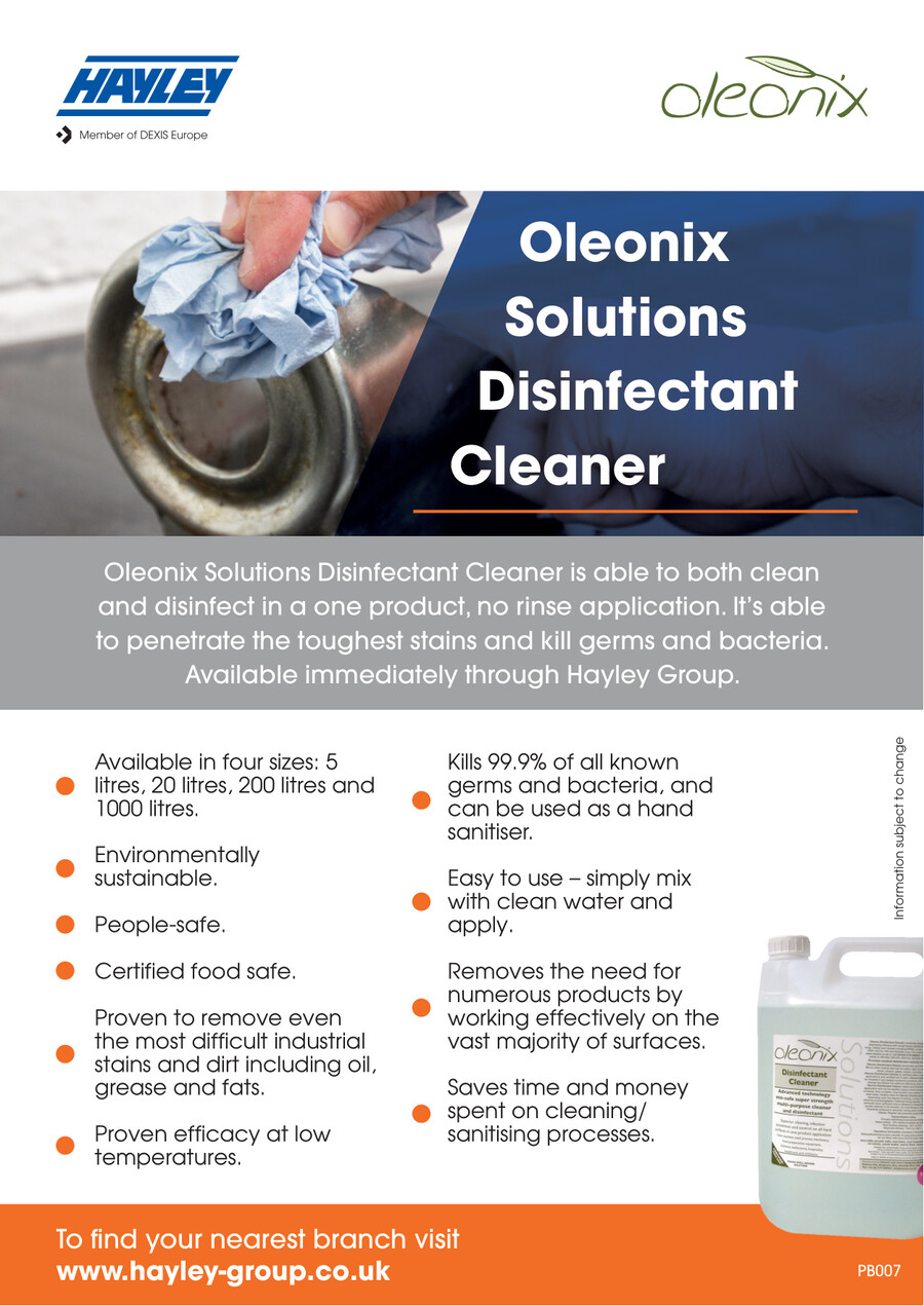 PB007 Hayley Group Oleonix Disinfectant Cleaner by Hayley Group - Flipsnack