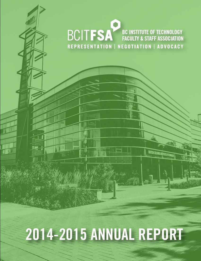 2014-2015 BCIT Faculty and Staff Association Annual Report by BCITFSA ...