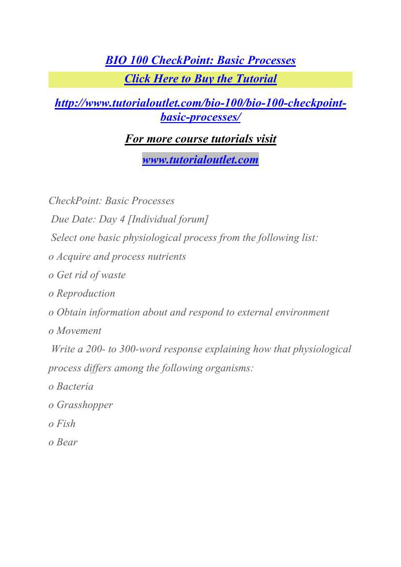 BIO 100 CheckPoint- Basic Processes by hari8 - Flipsnack