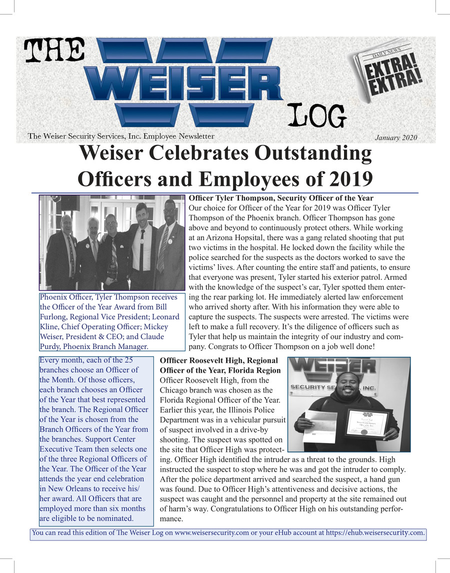 Weiser Log January 2020 by weisersecurity - Flipsnack