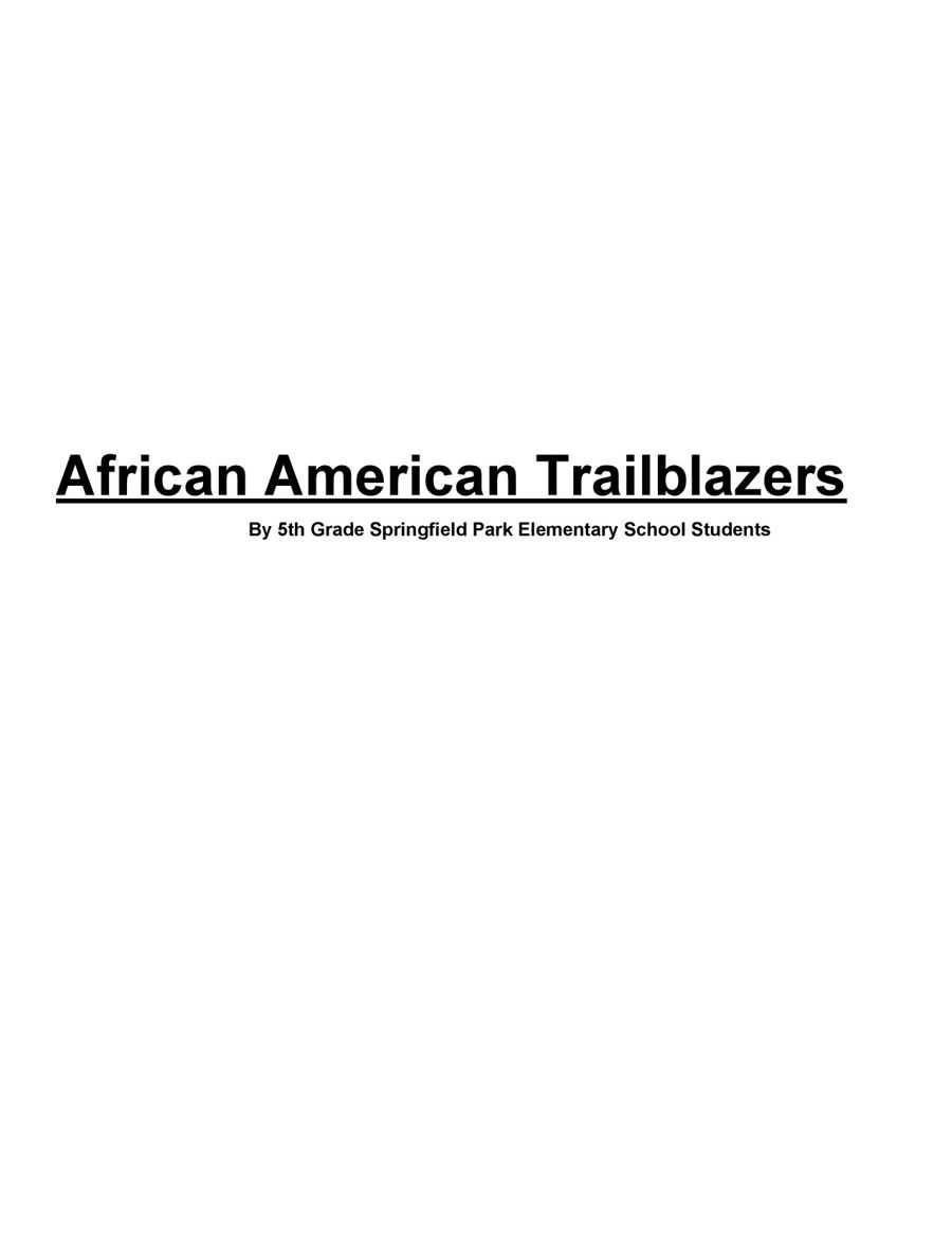 African American Trailblazers-SPES2 by Diane Strait - Flipsnack