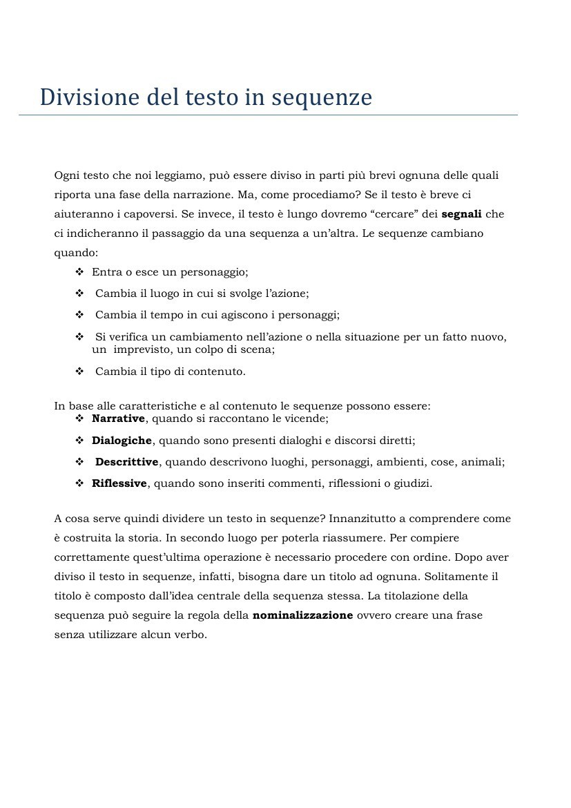 Divisione del testo in sequenze by classe - Flipsnack