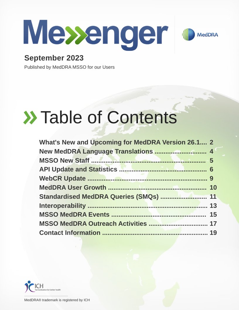 MedDRA Messenger September 2023 by MedDRA MSSO - Flipsnack
