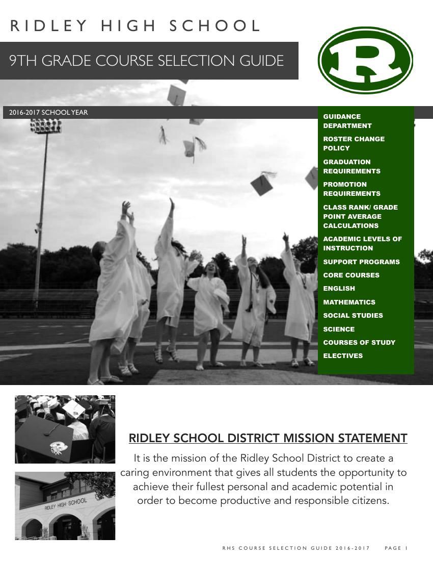 9th Grade Course Selection Guide By Ridley High School Flipsnack