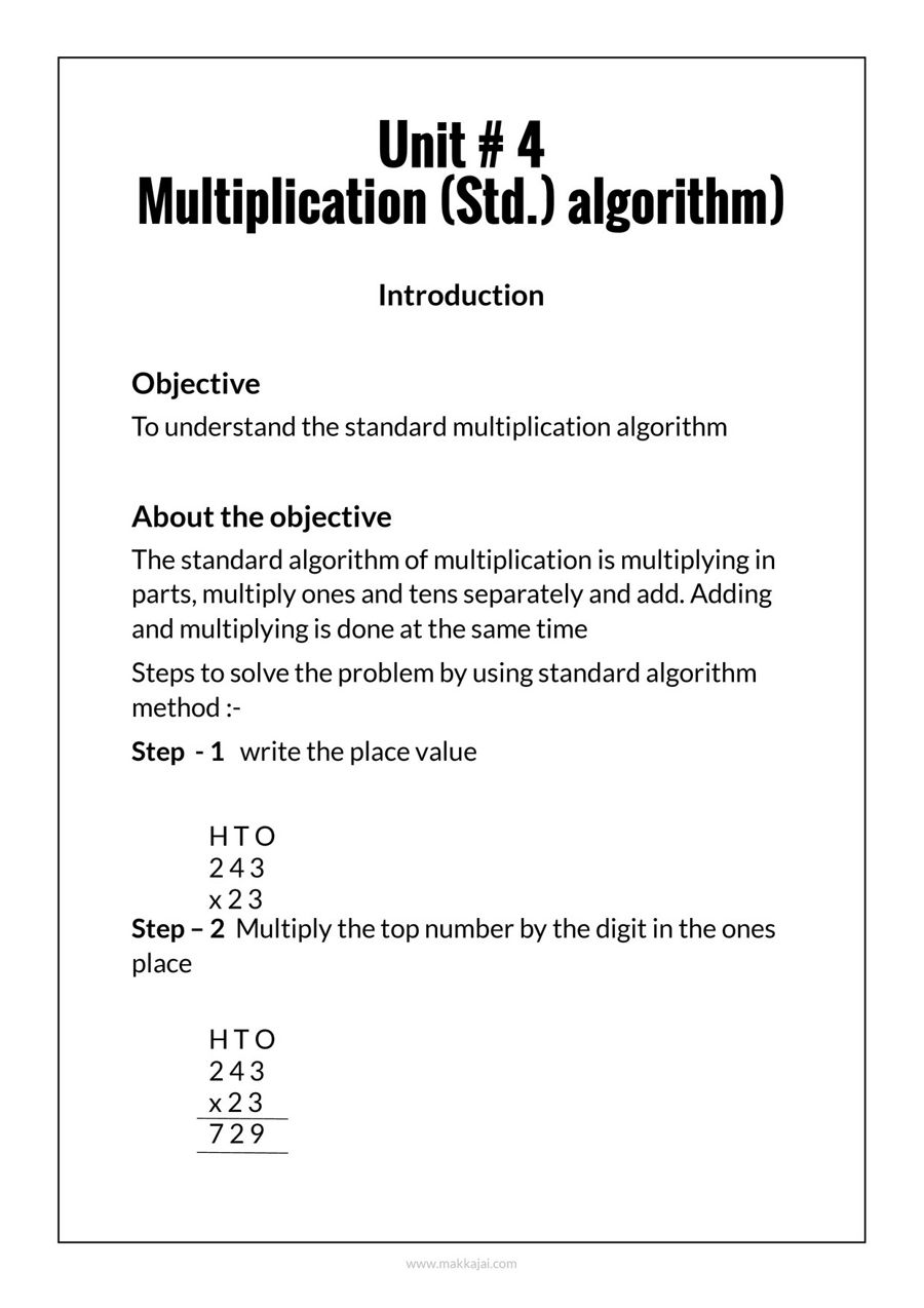 Multiplication (standard algorithm) by Makkajai Monster... - Flipsnack