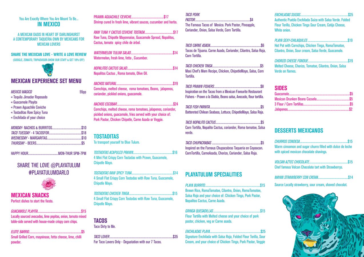 Playa Tulum Menu by Ricardo AC - Flipsnack