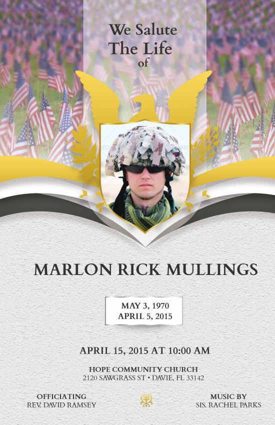 American Military Funeral Program Template-Army by Michael Taylor ...