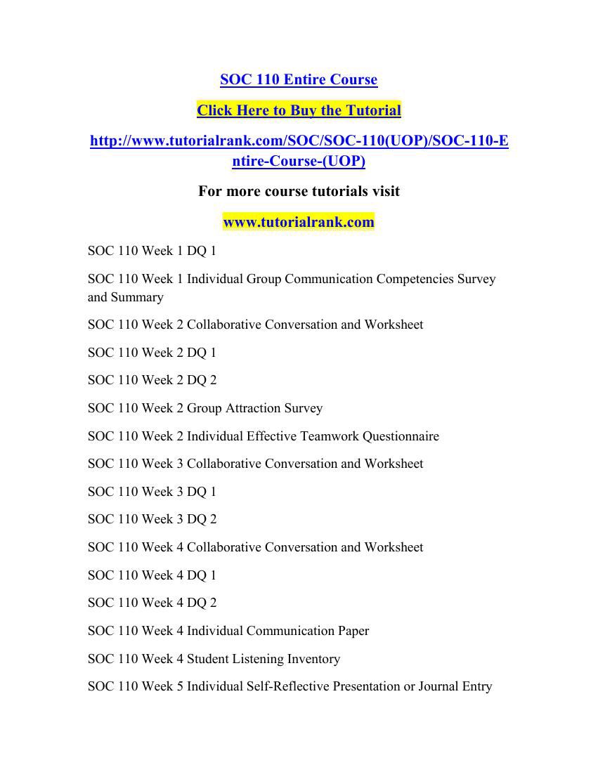 SOC 110 Learning Consultant / tutorialrank.com by marshlloyd - Flipsnack