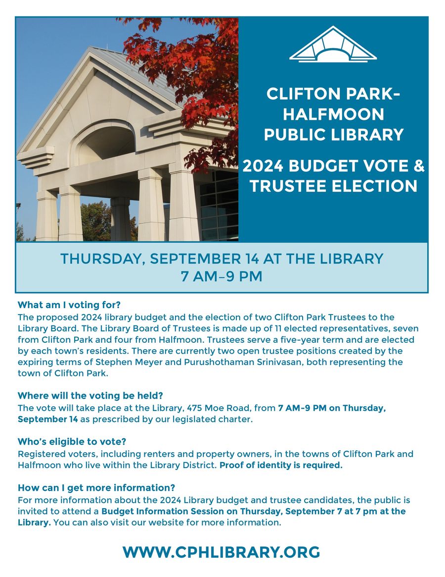 2024 Library Budget Voter Information Brochure by Clifton Park - Flipsnack