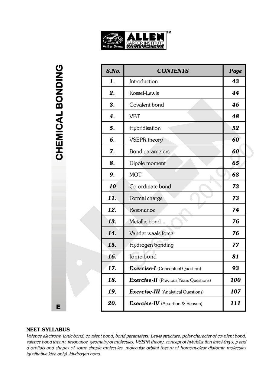 Chemical Bonding Allen's module by Subhash Shaurya - Flipsnack