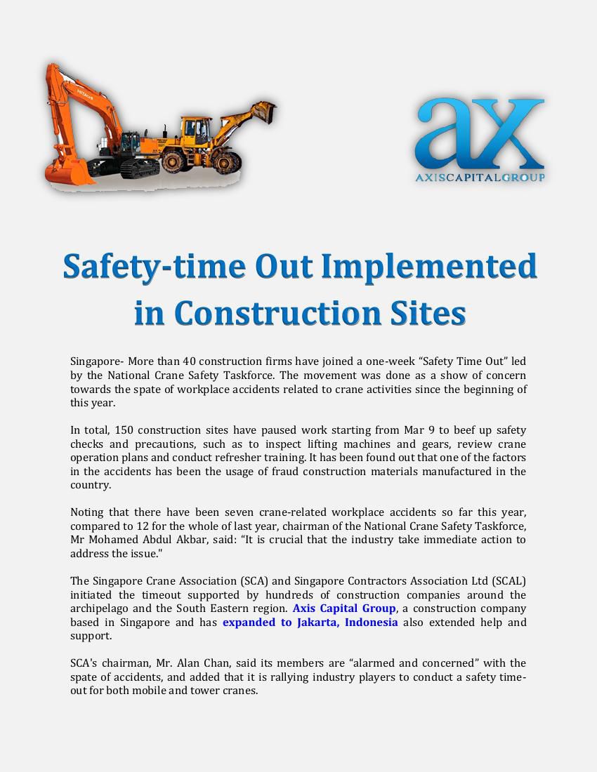 Safety-time Out Implemented in Construction Sites by Dorothy Flores ...