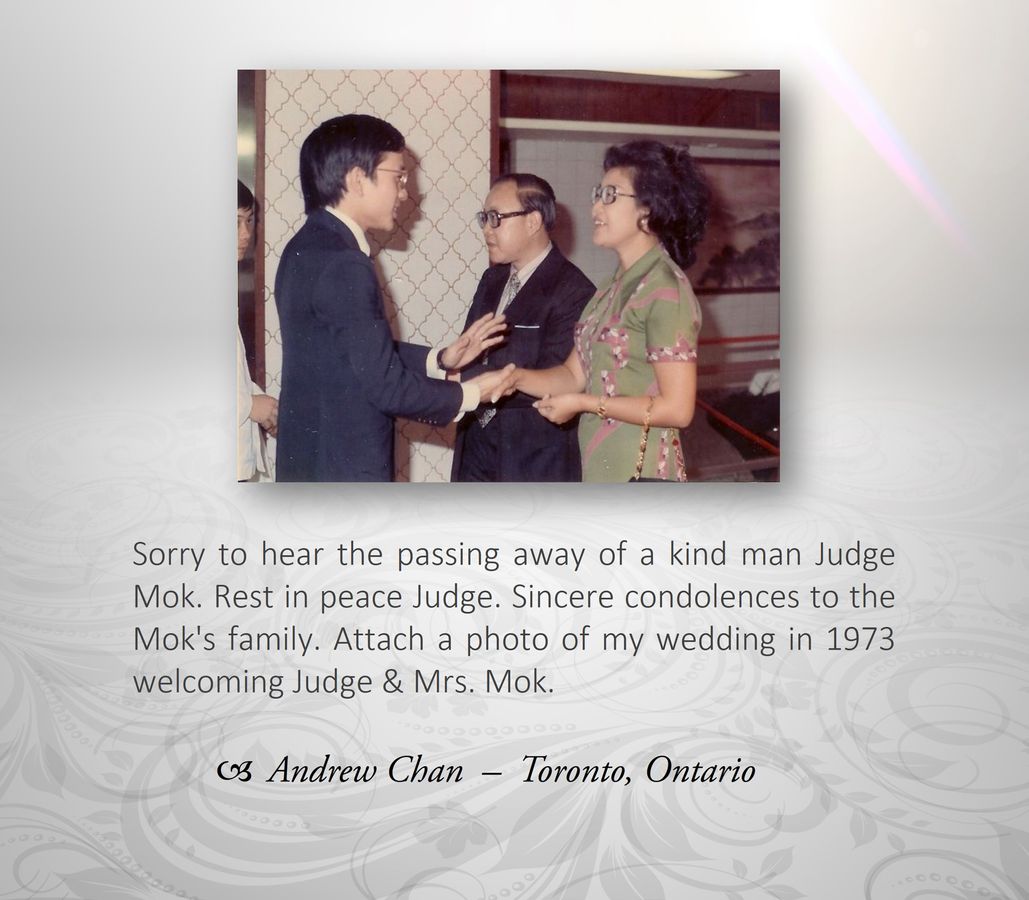 Condolence messages for Judge Kenneth Mok and family by Christian ...