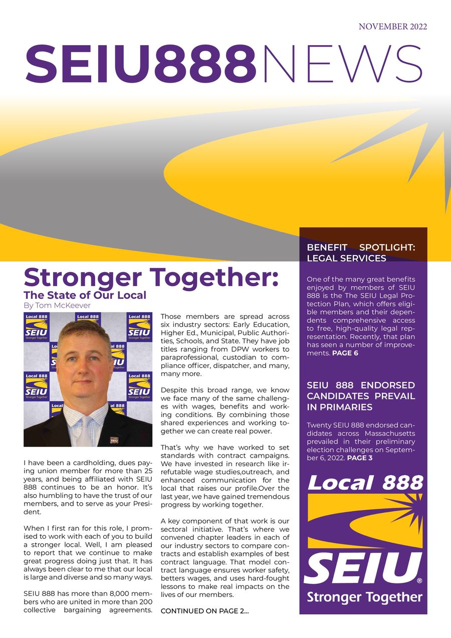 SEIU Local 888 News - November 2022 by Johannes - Flipsnack