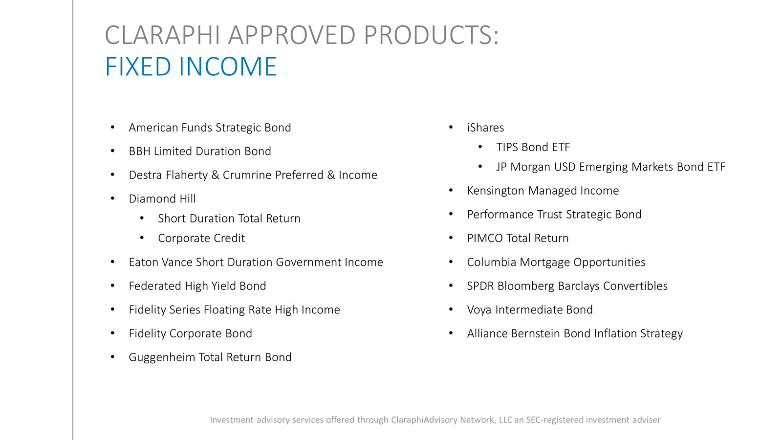 Claraphi Approved Strategies Managers and Alternatives 2021- by Roxanna ...