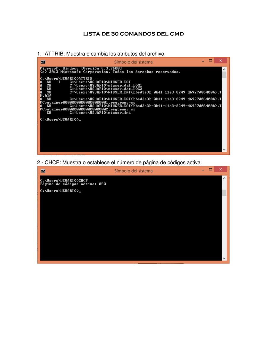 LISTA DE 30 COMANDOS DEL CMD by Brian - Flipsnack