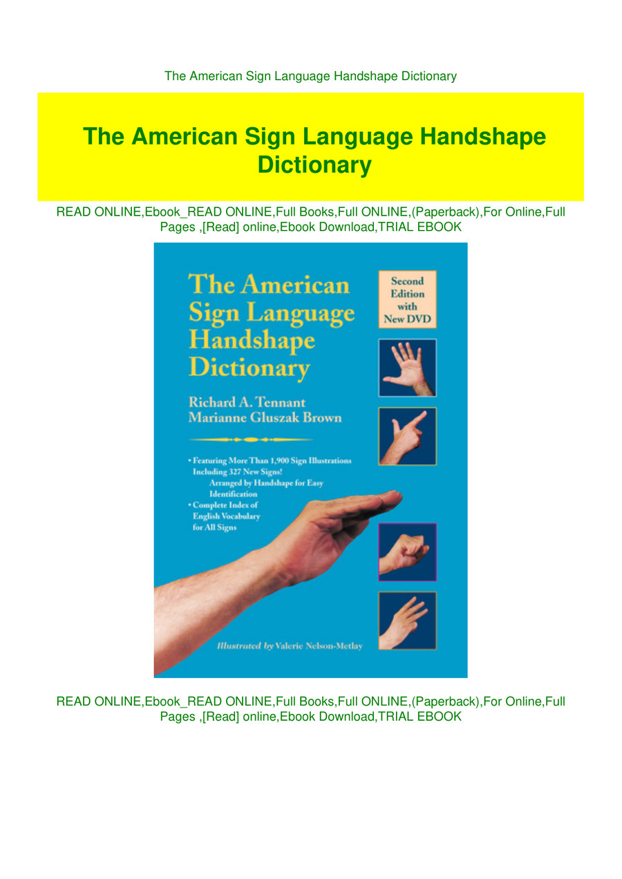 The American Sign Language Handshape Dictionary by Glarpascyra - Flipsnack