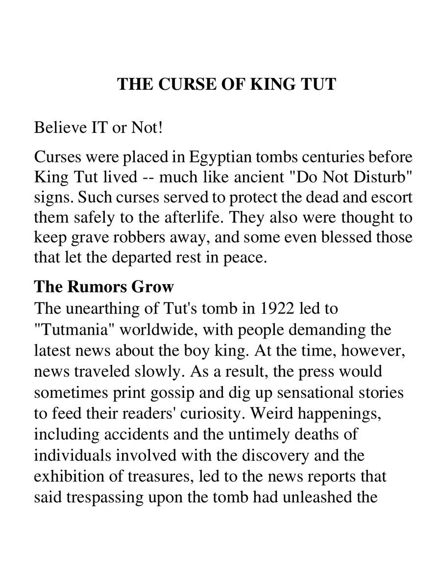 The Curse of King Tut by Mark Masloski - Flipsnack