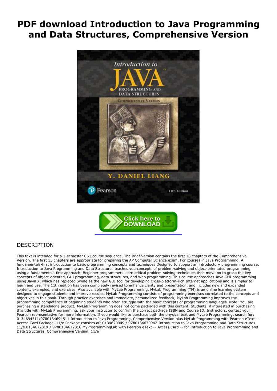 PDF download Introduction to Java Programming and Data Struc by ...