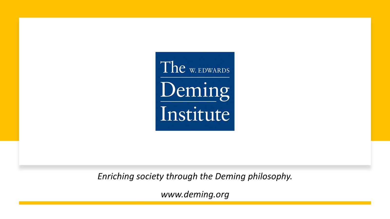 About The Deming Institute by Darlene Suyematsu - Flipsnack