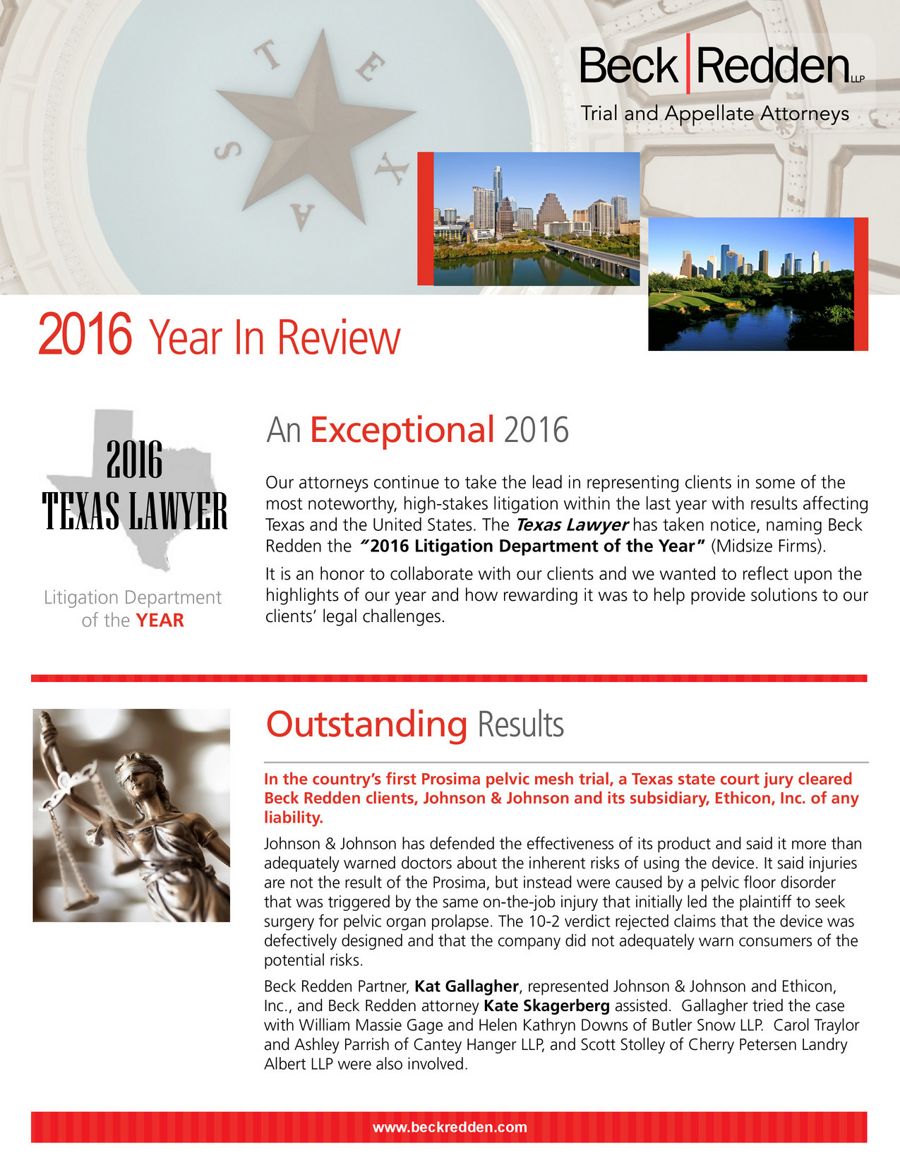 2016 Beck Redden LLP Year in Review by beckredden - Flipsnack
