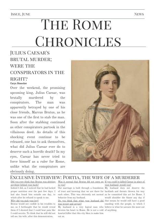 Julius Caesar Newspaper by Caryn Biesecker - Flipsnack