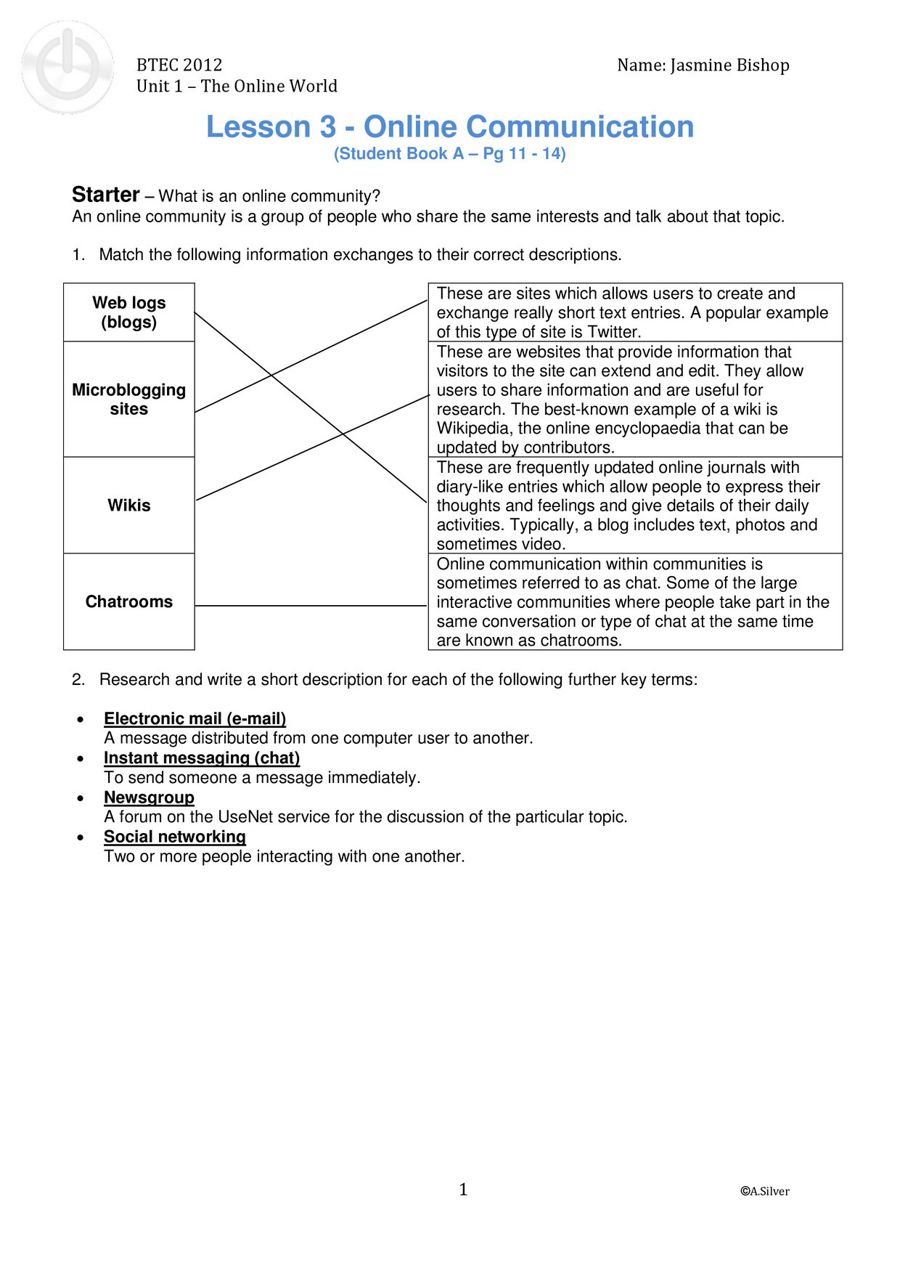 Copy of Lesson 3 Online_Communication by jasmine bishop - Flipsnack