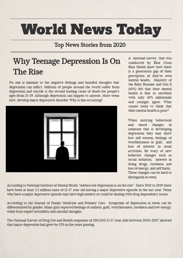 Why Teenage Depression Is On The Rise by Alastair Gough - Flipsnack