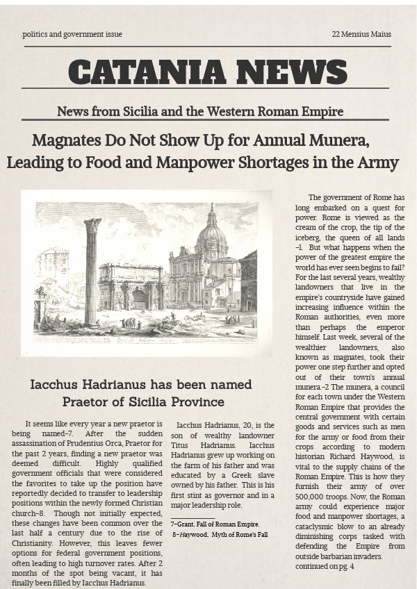 Rome newspaper c. 395 CE by Sydney-Kate Cottrell - Flipsnack