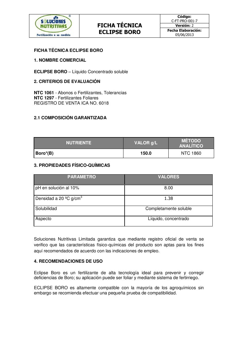 ECLIPSE BORO - Ficha Tecnica by Soluciones... - Flipsnack