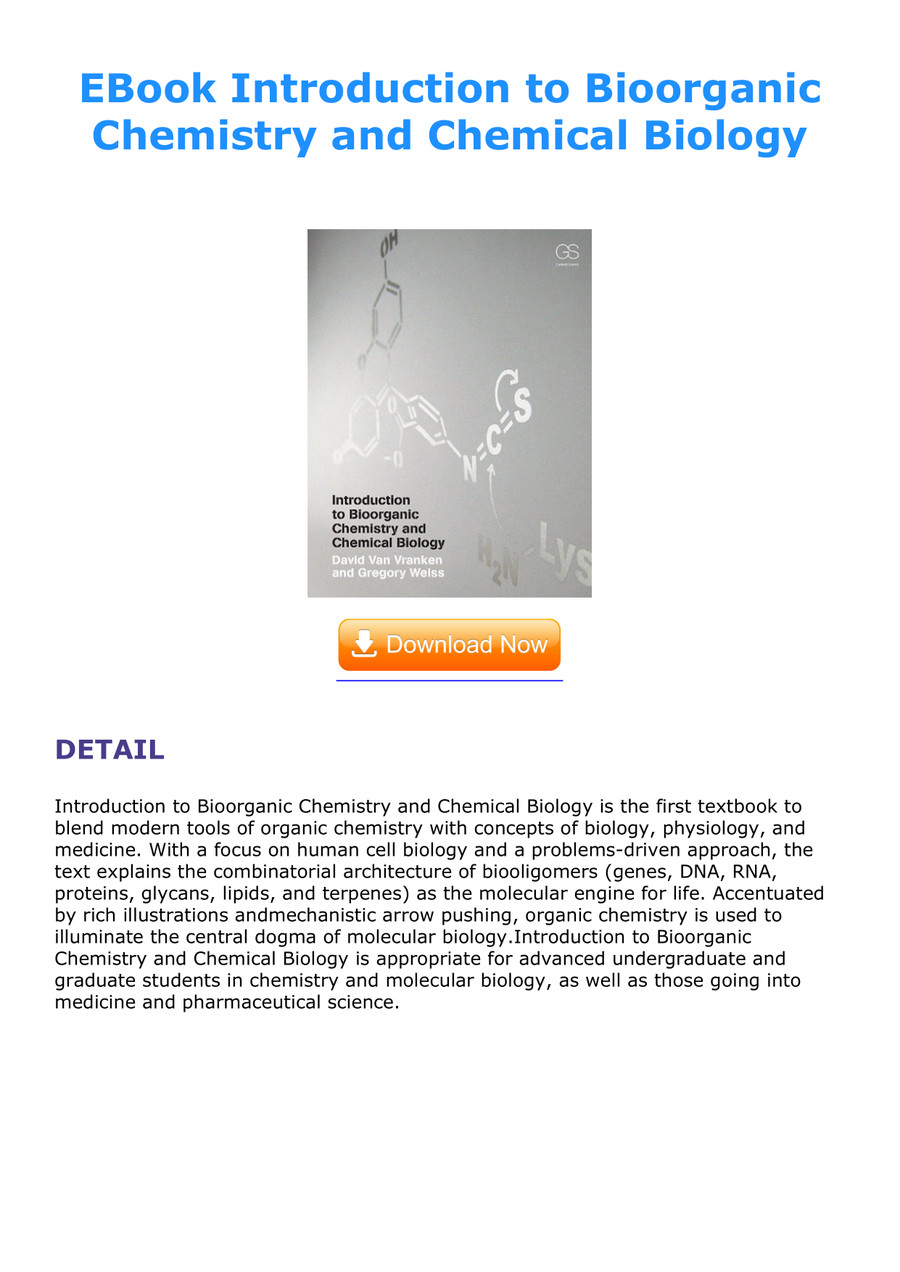EBook Introduction to Bioorganic Chemistry and Chemical Biol by ...