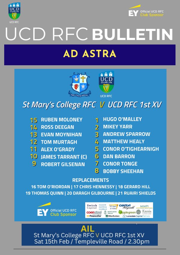 UCD RFC BULLETIN Weekend 14th Feb 2025 by Ciara O Connor - Flipsnack