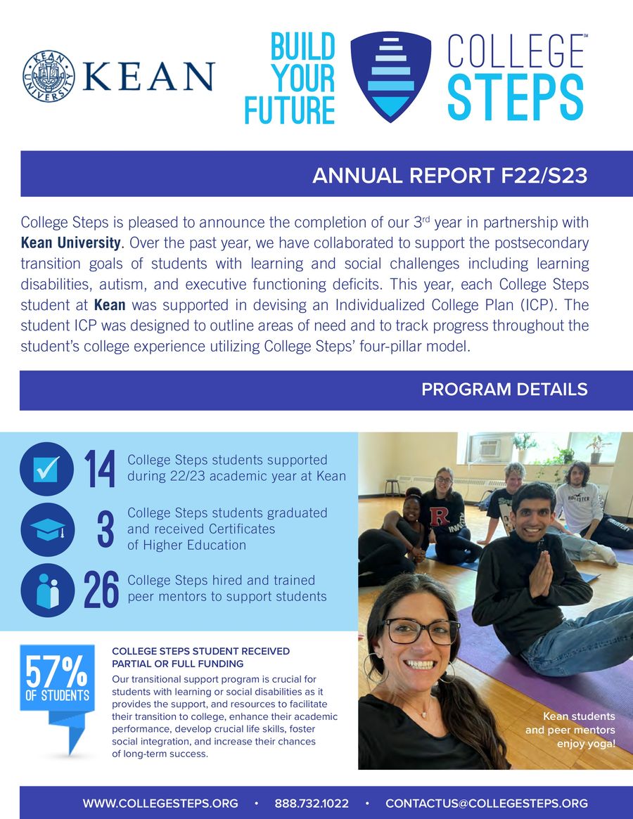 College Steps AnnualReport (Kean) 2023 by College Steps - Flipsnack