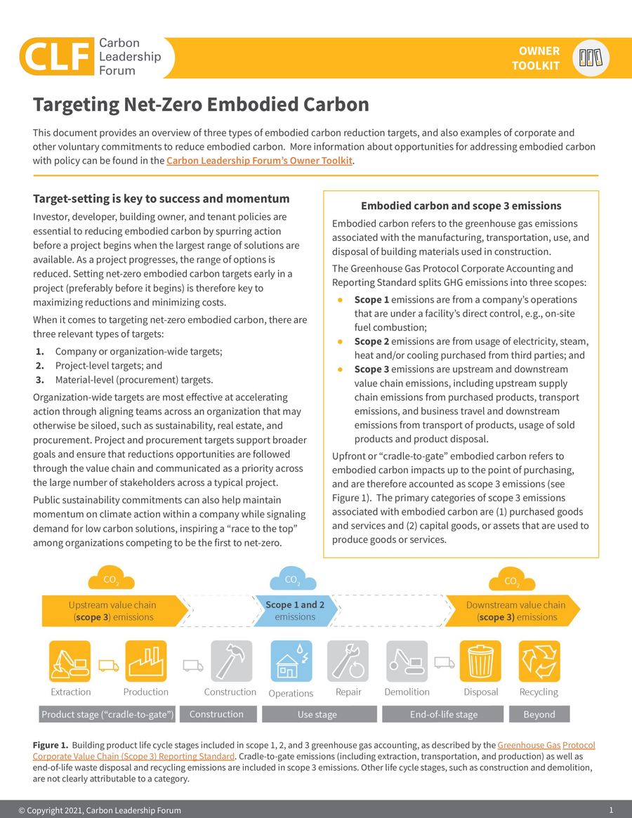CLF - Owner Primer 2 - Targeting Net-Zero Embodied Carbon - by Carbon ...