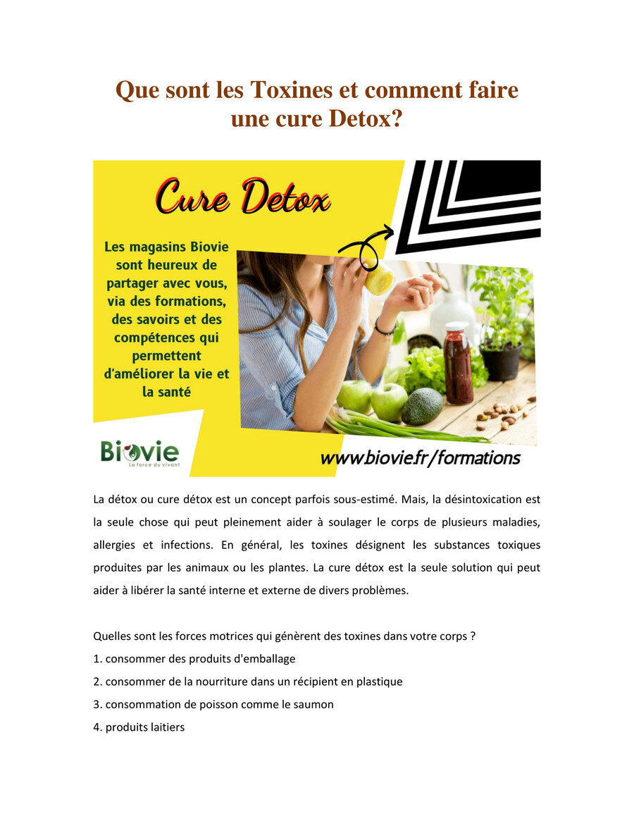 Que sont les Toxines et comment faire une cure Detox by Baton Jones ...
