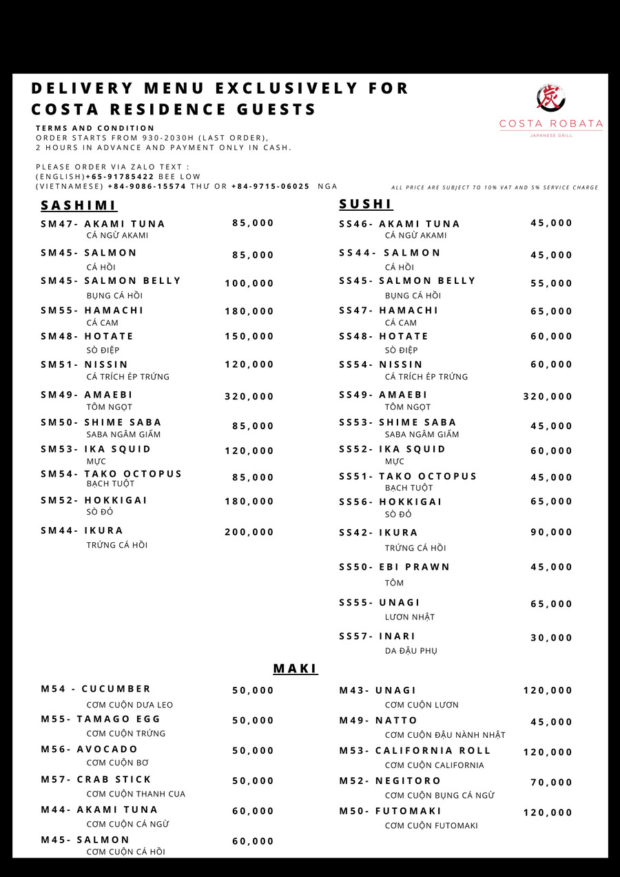 Robata Restaurant Delivery Menu 2021 by IC Nha Trang - Flipsnack