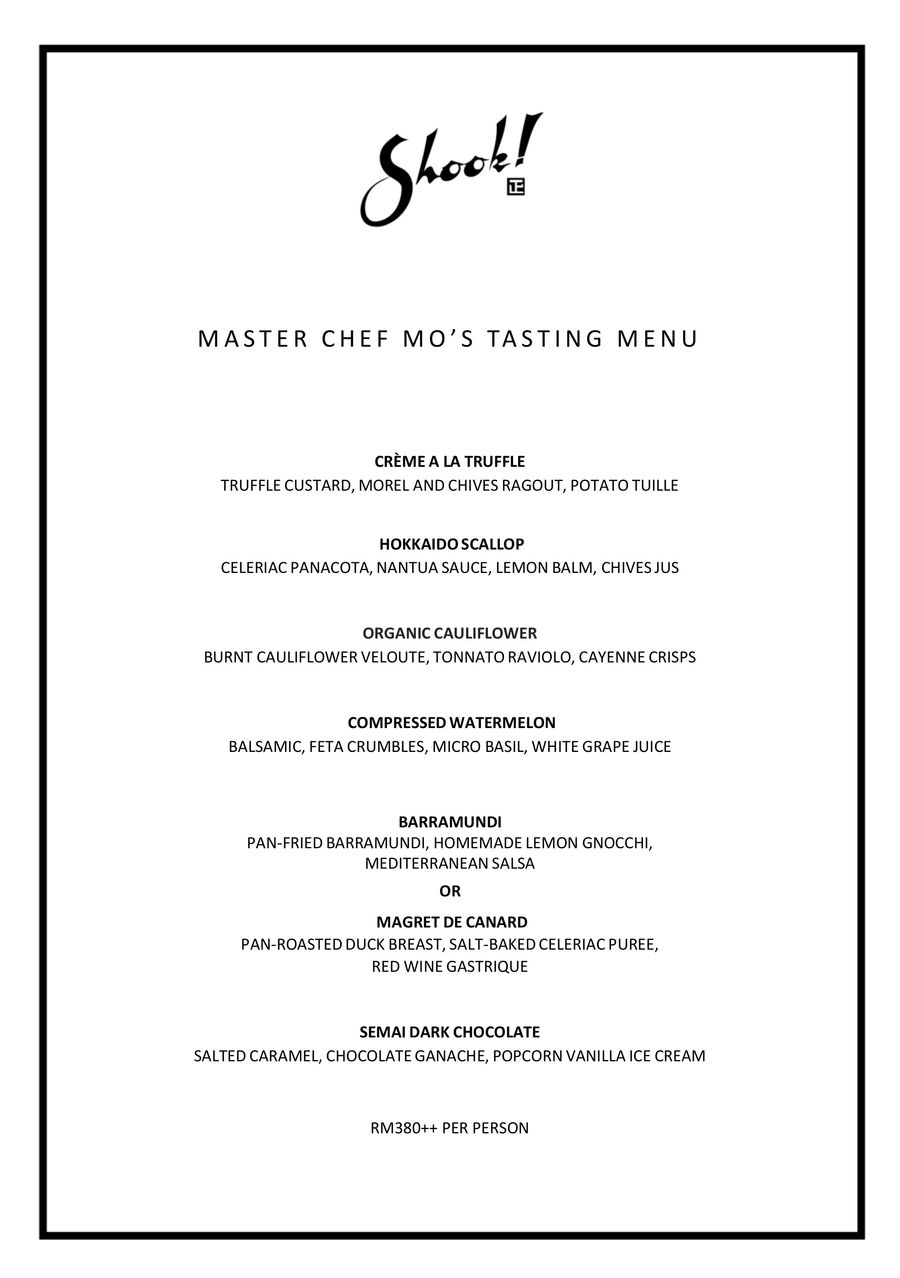 Shook! Tastemakers' Tasting Menus & A La Carte Menu by The Starhill ...