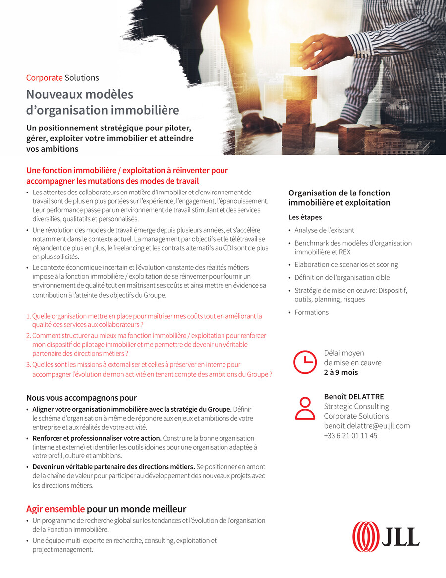 JLL_One Pager_Nouveaux modèles d'organisation immobilières by JLL ...