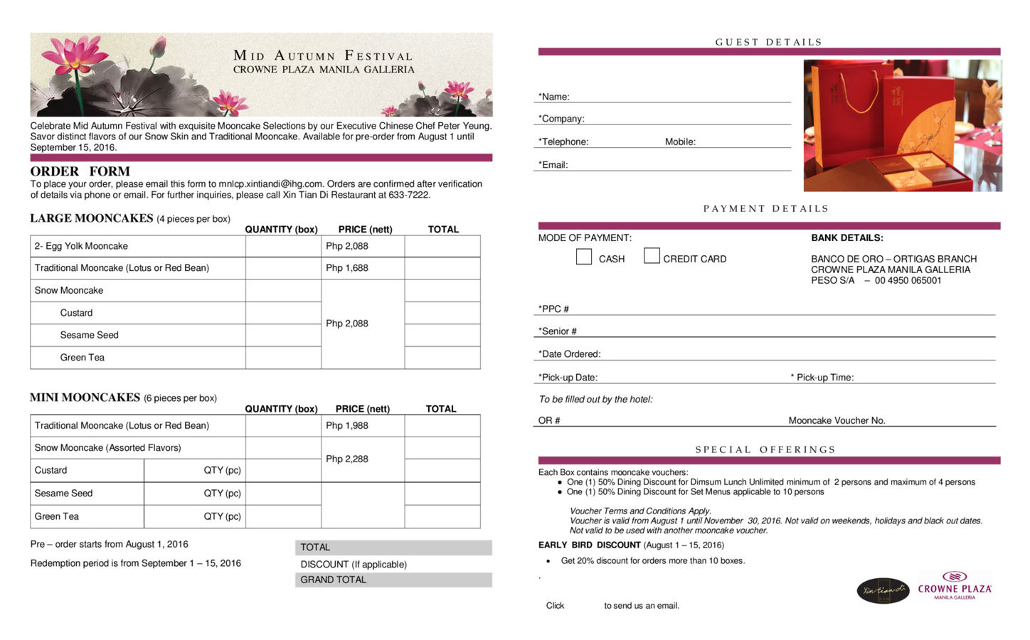 Crowne Plaza Manila's Mooncake Order Form 2016 by Crowne... - Flipsnack