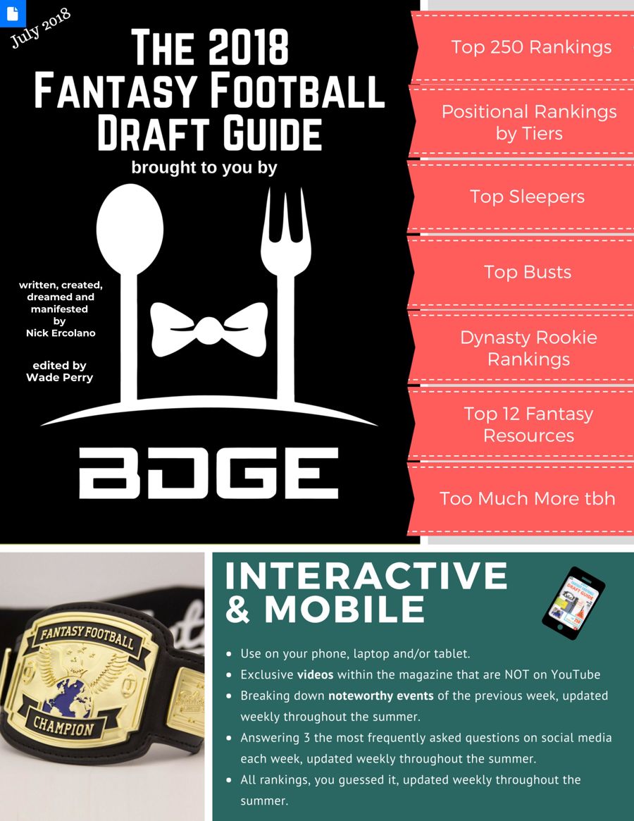 2018 BDGE Fantasy Football Draft Guide by Nick Ercolano - Flipsnack