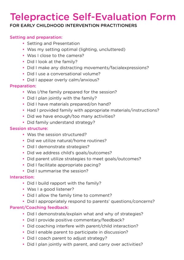ECIA Telepractice Self Evaluation Form by Reimagine Australia - Flipsnack