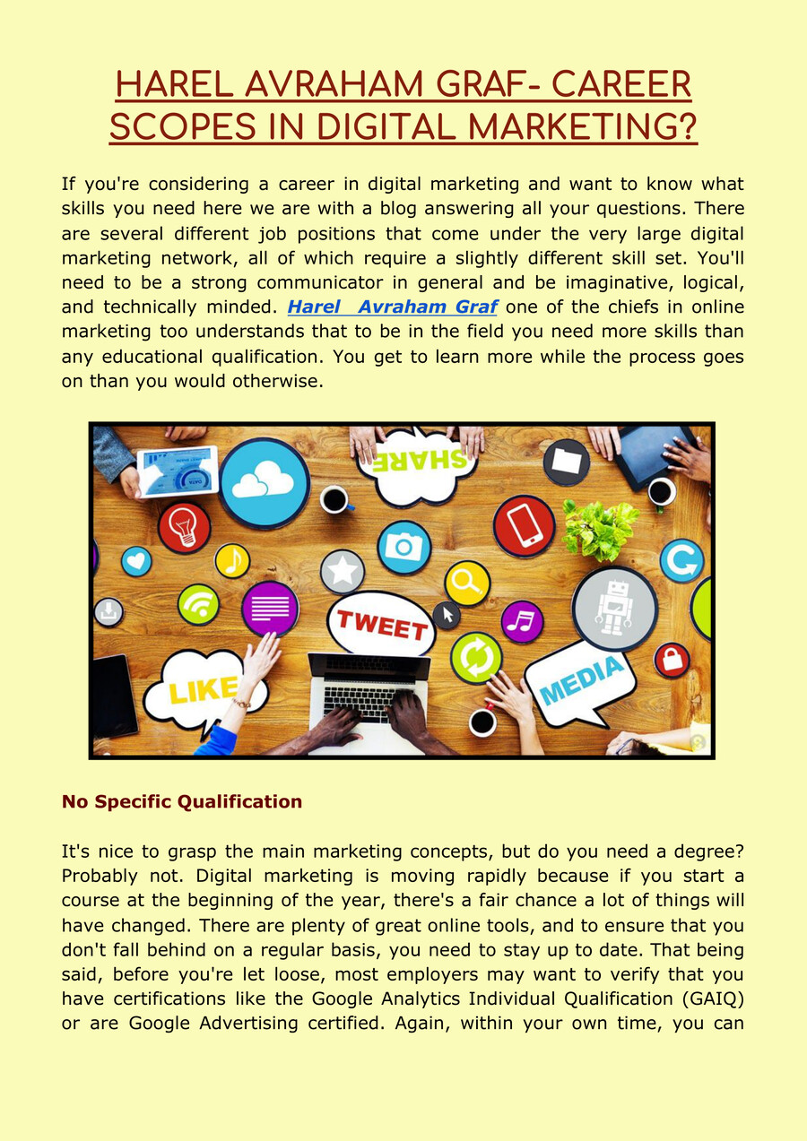 HAREL AVRAHAM GRAF- CAREER SCOPES IN DIGITAL MARKETING by Harel Avraham Graf - Flipsnack