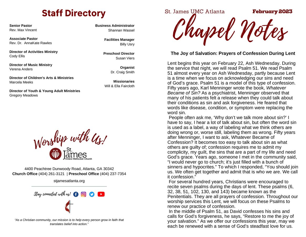 February 2023 Chapel Notes by AnnaKate Rawles - Flipsnack