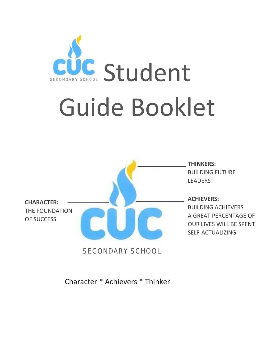 Student Handbook CUC Secondary. Updated 2022-23 by Leslie Hislop ...