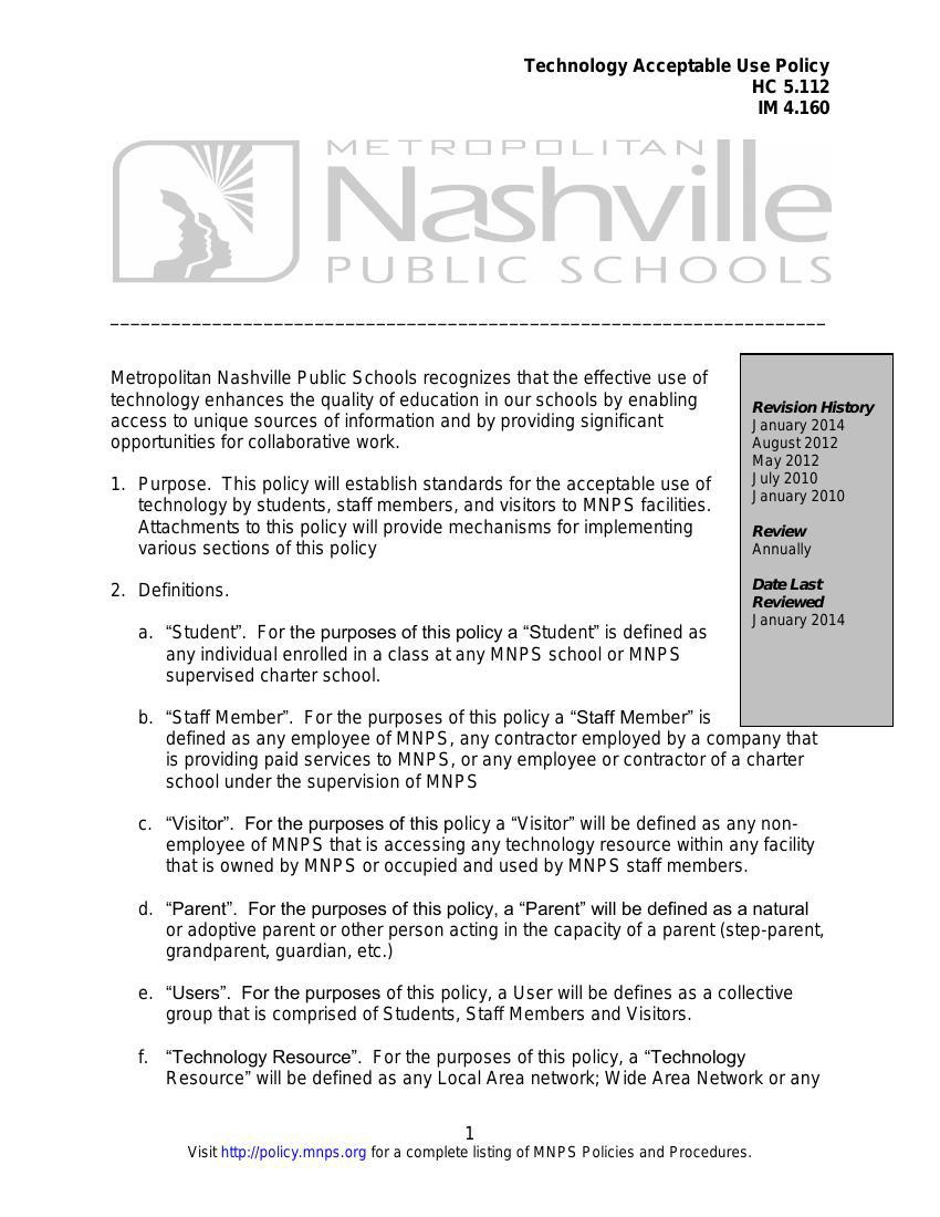 HR 5 112 Technology Acceptable Use Policy by Jackie - Flipsnack