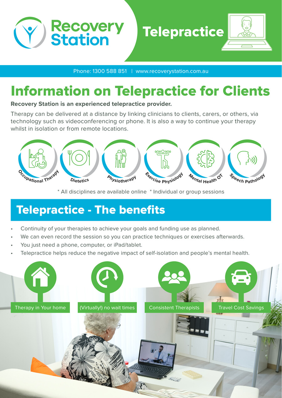 Recovery Station Telepractice Flyer by Reimagine Australia - Flipsnack
