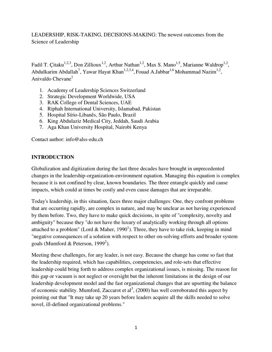 LEADERSHIP, RISK-TAKING, DECISIONS-MAKING by Fadil - Flipsnack