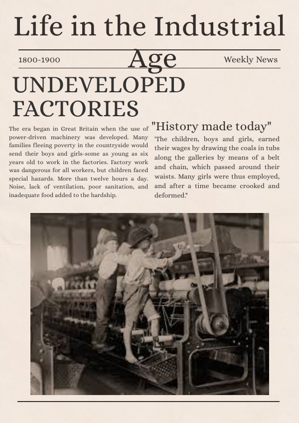 Industrial Revolution Newspaper-Jackie Ramirez by Jacqueline Ramirez ...