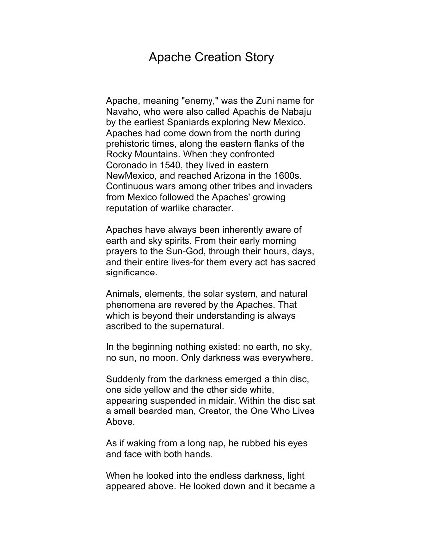 Apache Creation Story by Heather Murphy - Flipsnack